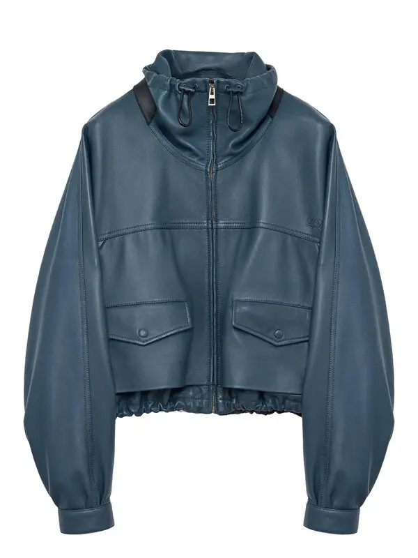Loewe Lambskin Bomber Jacket - Navy
