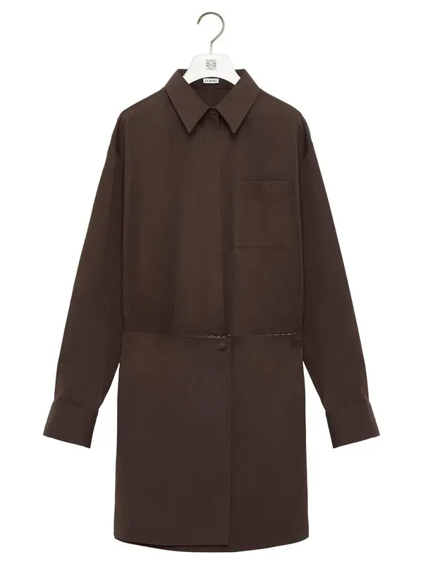 Loewe Adjustable Mini Shirt Dresss - Brown