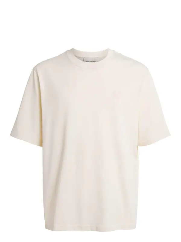 AMI Paris Embossed De Coeur T-shirt - White