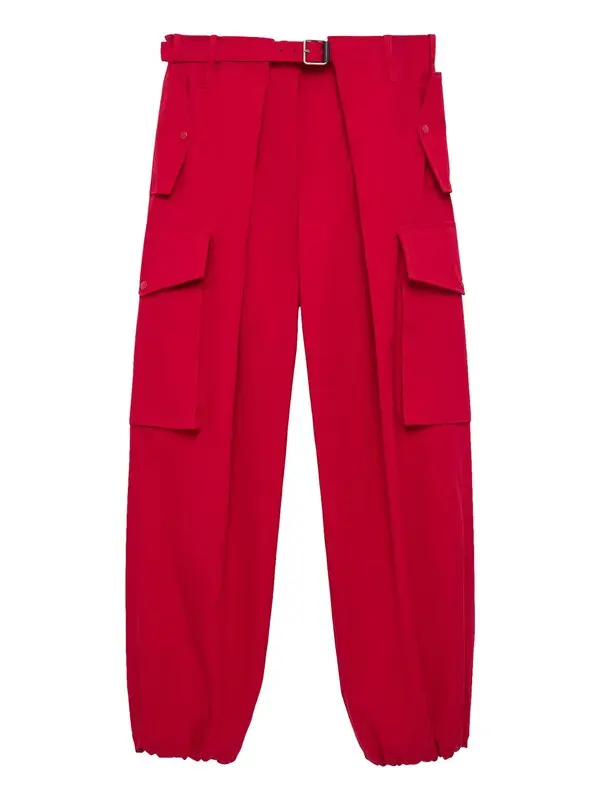 Loewe Cotton-silk Cargo Trousers - Red