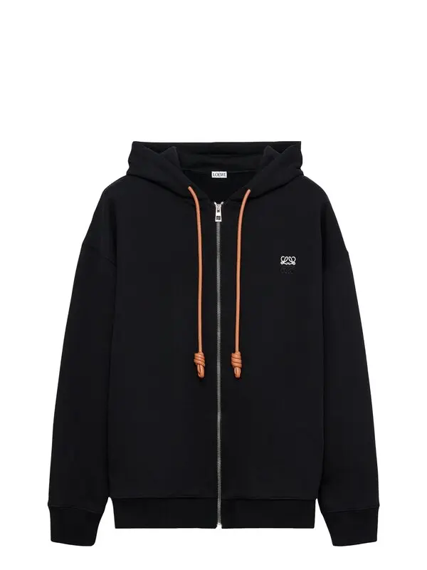 Loewe Cotton-blend Anagram Hoodie - Black