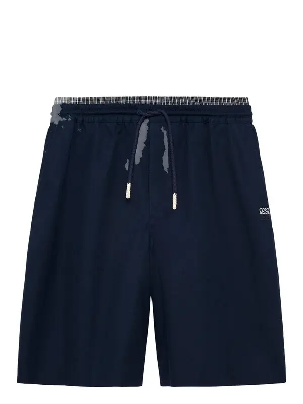 Loewe Cotton Drawstring Shorts - Navy