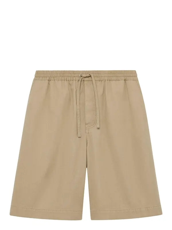 Loewe Cotton Logo-embroidered Relaxed Fit Shorts - Beige