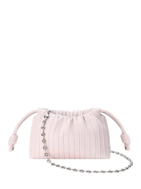 Loewe Mini Pleated Leather Shoulder Bag - Pink