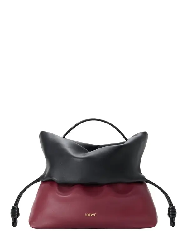 Loewe Leather Flamenco Rolled Top-handle Bag - Black