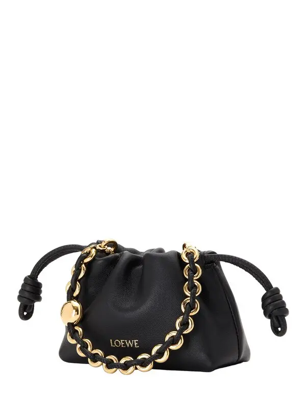 Loewe Nano Lambskin Flamenco Purse - Black