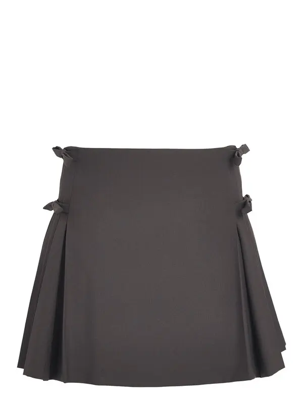 Sandro Side-bow Pleated Mini Skirt - Brown