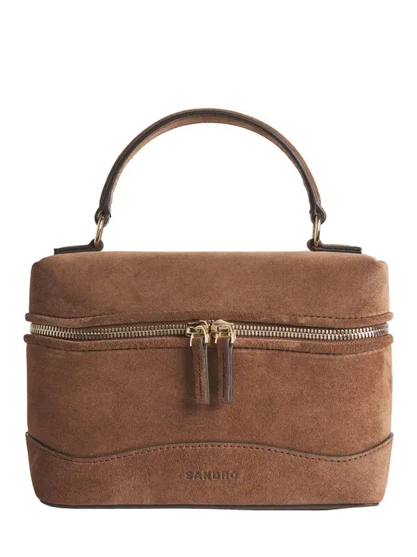 Sandro Suede Tangolino Vanity Bag - Brown