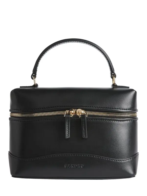 Sandro Leather Tangolino Vanity Bag - Black