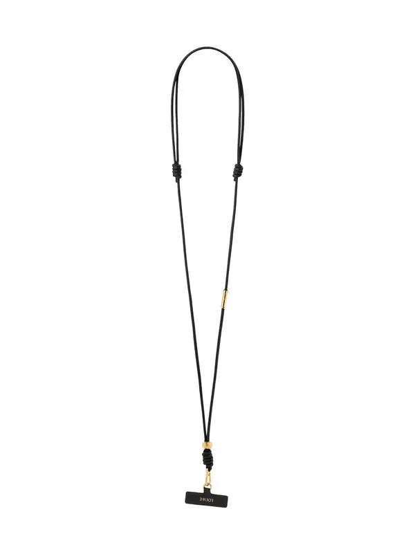 Loewe Leather Pebble Phone Strap - Black