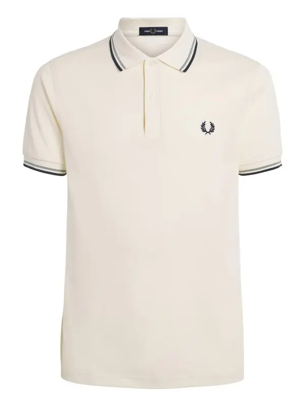 Fred Perry Cotton Twin Tipped Polo Shirt - Ivory