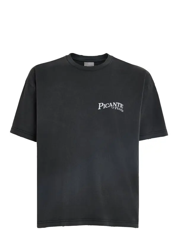 PICANTE Organic Cotton Peaks Patch Logo T-shirt - Black