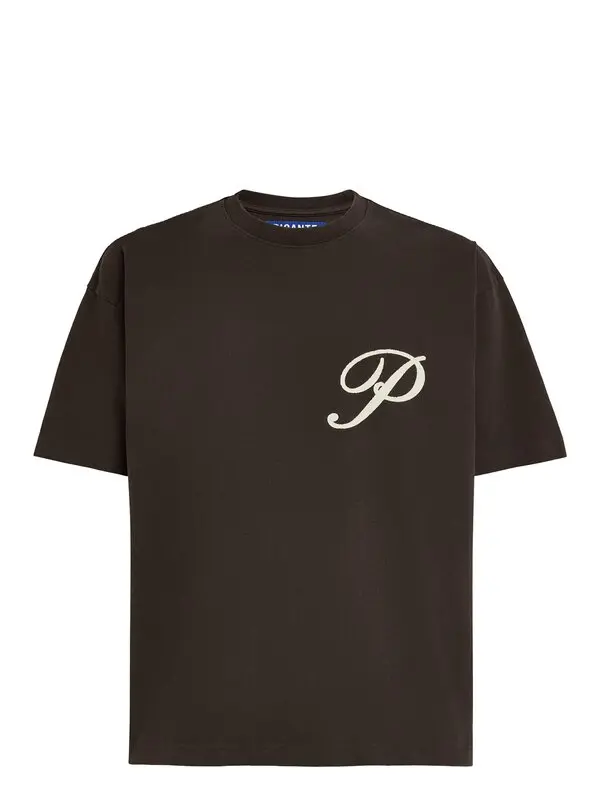 PICANTE Organic Cotton Gallery Logo T-shirt - Brown