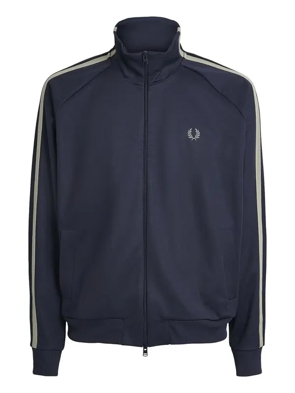 Fred Perry Embroidered Taped Track Jacket - Navy