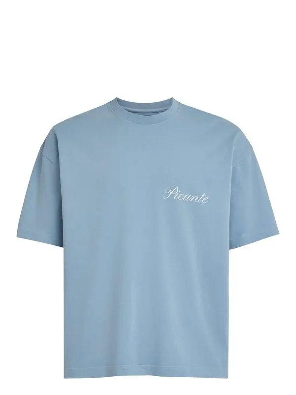PICANTE Organic Cotton Tailor Logo T-shirt - Blue