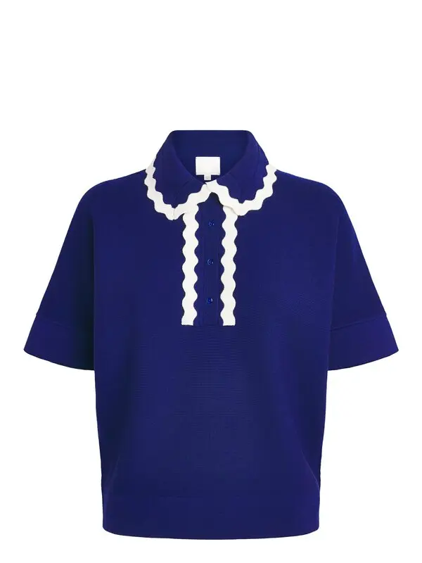 Molli Virgin Wool Scalloped-collar Sweater - Blue