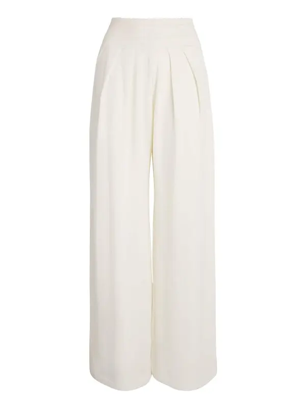 Molli Virgin Wool Wide-leg Trousers - White
