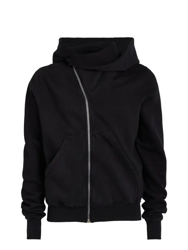Rick Owens Asymmetric Mountain Hoodie - Black