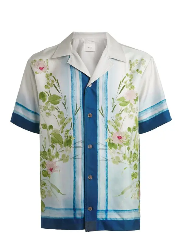CHE Silk Bloom Print Shirt - Blue
