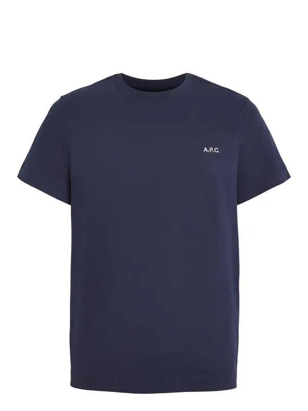 A.p.c. Cotton Logo Oliver T-shirt - Blue