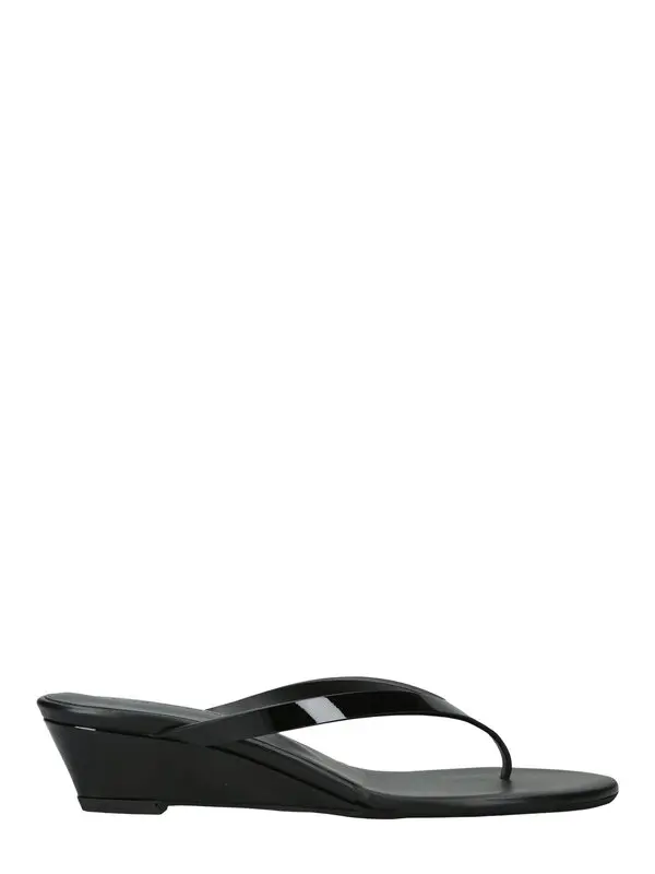 Christopher Esber Leather Scala Wedge Sandals - Black