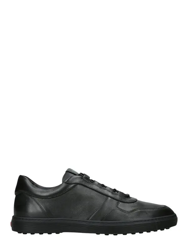 TOD'S Leather Elasticated Cassetta Sneakers - Black