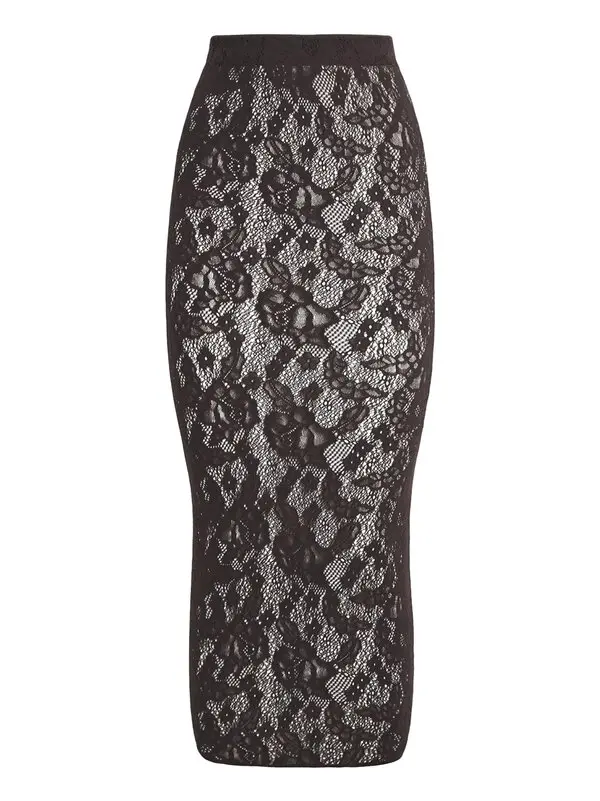 Wolford Infinite Rose Net Skirt - Brown