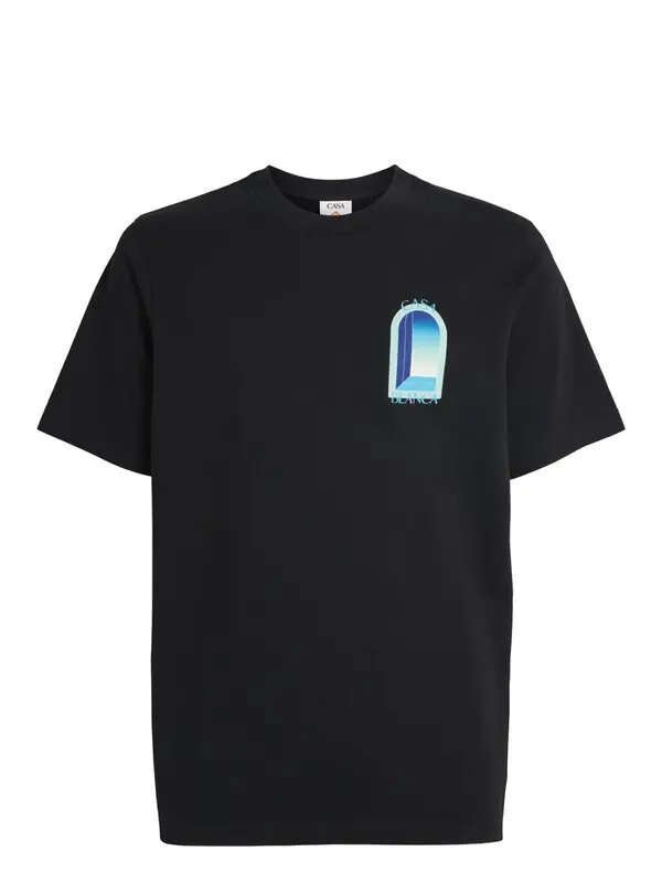 Casablanca Organic Cotton L'arche T-shirt - Black