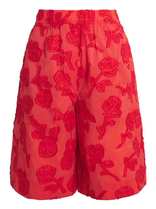 GANNI Floral Elasticated Shorts - Blue