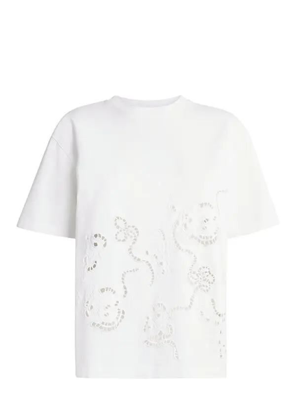 GANNI Organic Cotton Broderie Anglaise T-shirt - White