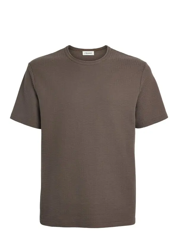 FRAME Cotton Jacquard T-shirt - Brown