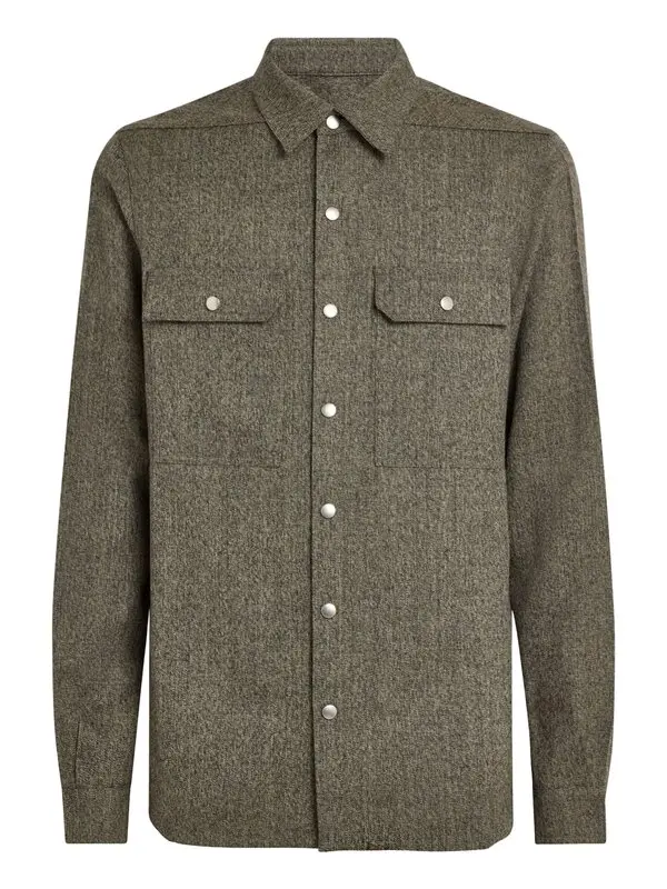Rick Owens Wool Overshirt - Black