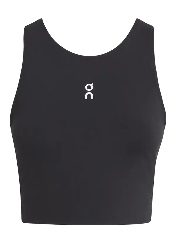 On Court Cropped Tank Top - Black