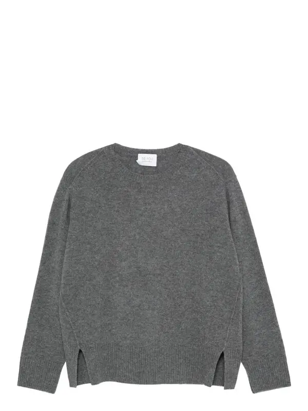 BEYOU Cashmere Crewneck Sweater With Cut-out Detail - Grey