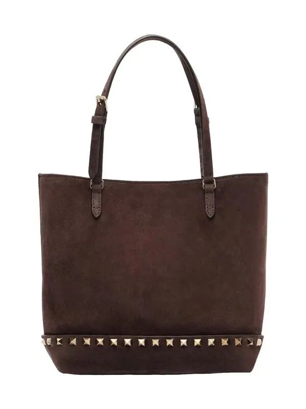 Valentino Garavani Rockstud Medium Tote Handbag - Ebonybrown