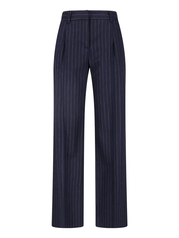 LARDINI Wool-cashmere Tailored Trousers With Stretch - Blue