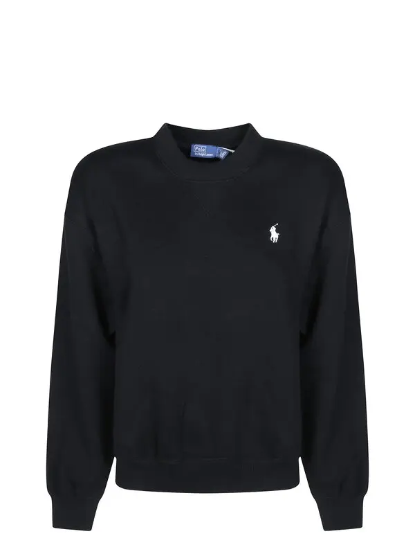 Polo Ralph Lauren Crewneck Sweatshirt With Embroidered Logo - Nero