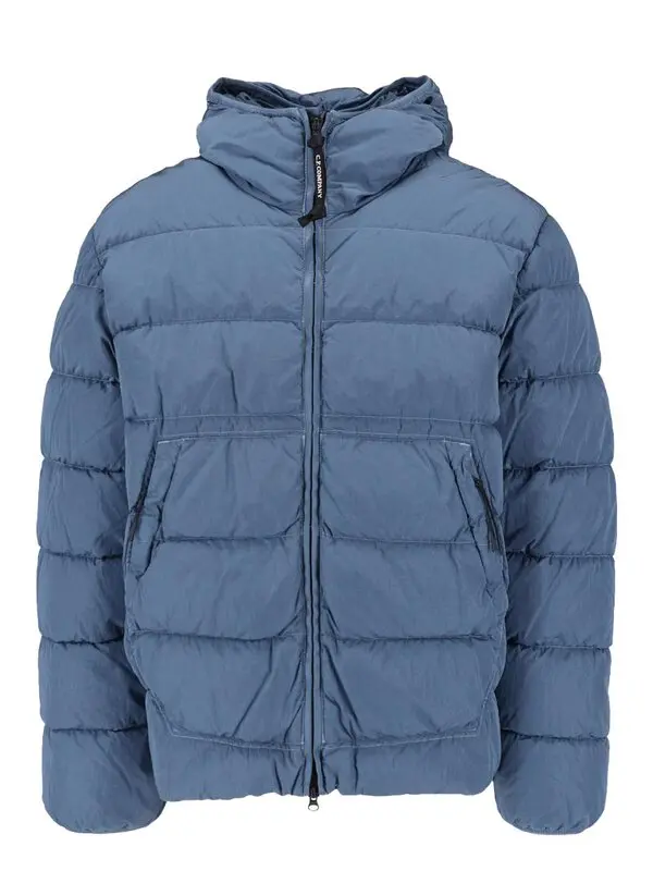 C.P. COMPANY Quilted Hooded Puffer Jacket - Blue