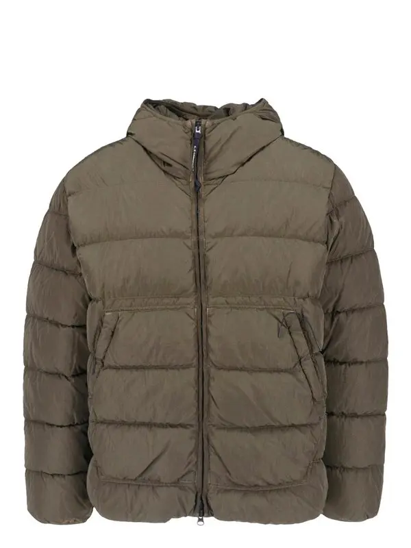 C.P. COMPANY Quilted Hooded Puffer Jacket - Green
