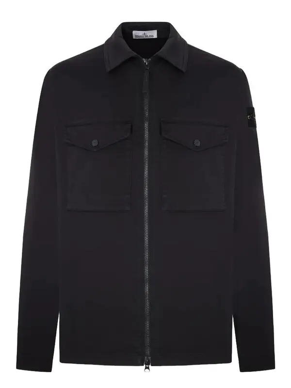 Stone Island Stonewashed Effect Overshirt - Black