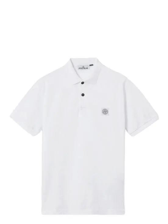 Stone Island Ss Polo Cotton Knit Shirt - White