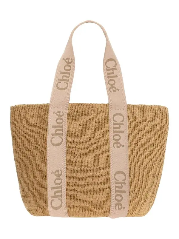 Chloé Woody Large Woven Basket Bag 35cm X 30cm X 25cm - Beige