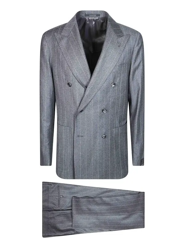 Tagliatore Inspired Wool Gown With Wide Lapels - Grigio