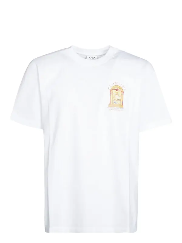 Casablanca Classic T-shirt With Hermons Mirage Arch Print - Bianco