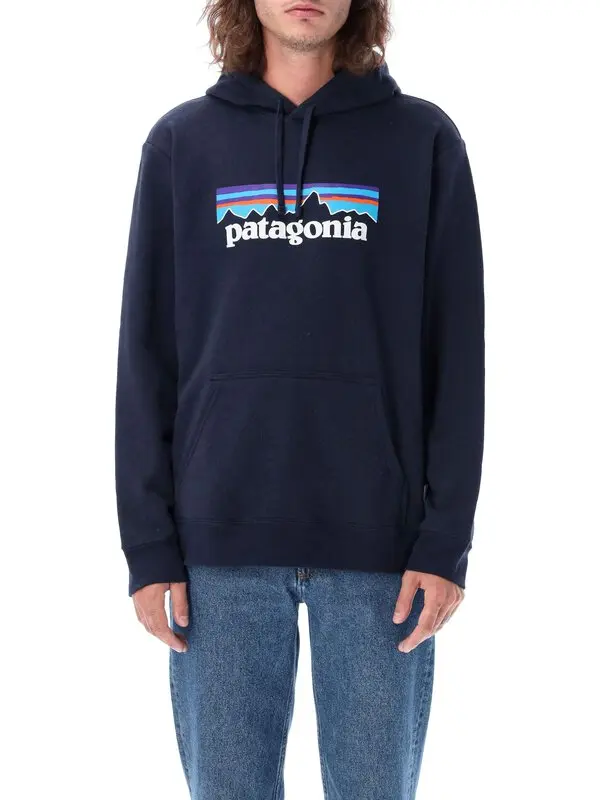Patagonia Recycled Cotton-polyester P-6 Logo Hoodie - Blu