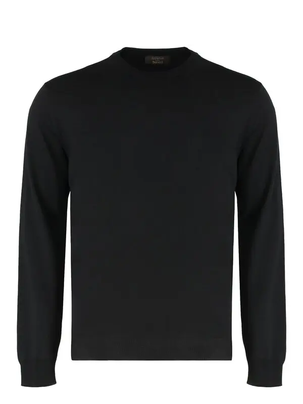 SLOWEAR Round Neck Long Sleeve Wool Sweater - Grey