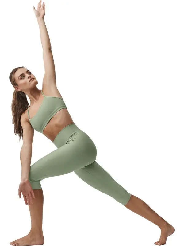 Alo Yoga 16" High-waist Airlift Capri Pants - Dune Grass