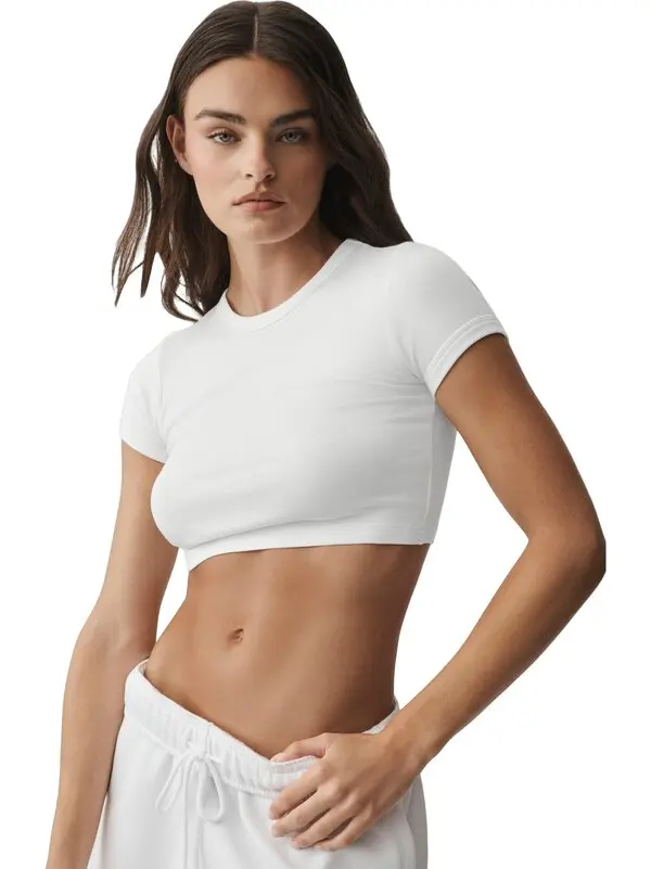 Alo Yoga Cropped Timeless T-shirt - White