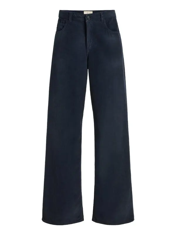 THE ROW Eglitta Cotton Corduroy Wide-leg Pants - Blue