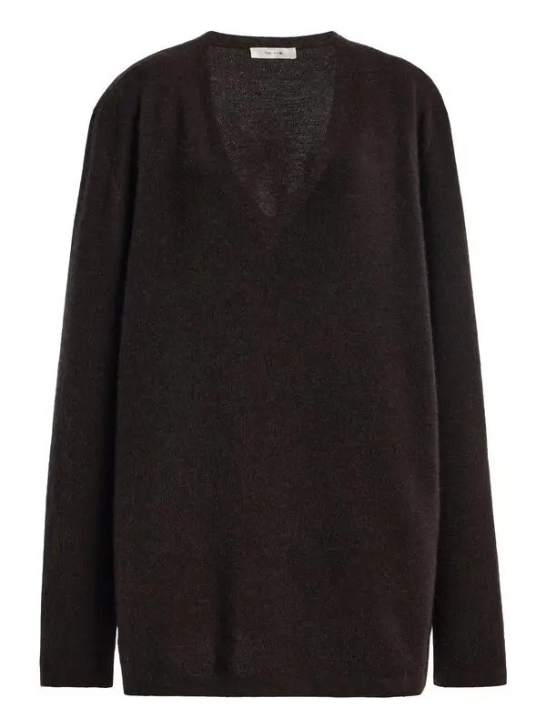 THE ROW Purin Cashmere Top - Brown